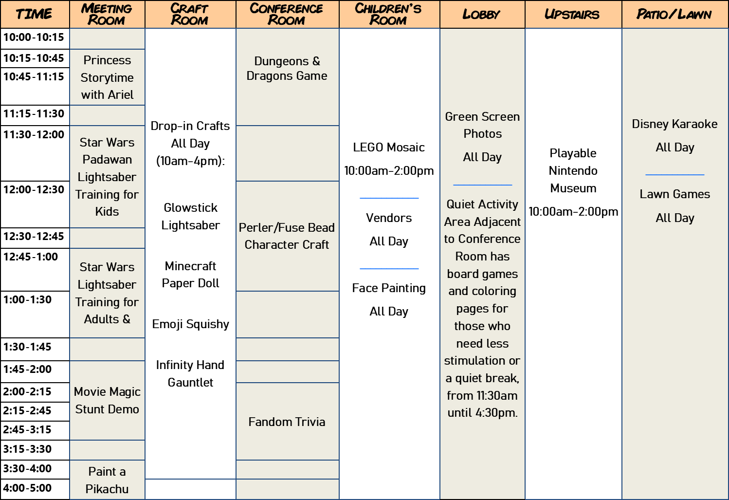 Panel Schedule Guilford Comic Con 2023 – Guilford Free Library